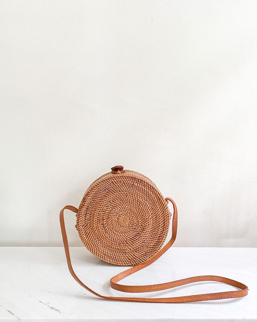 Round Rattan Bag from Bali, Women's Fashion, Bags & Wallets, Tote Bags ...