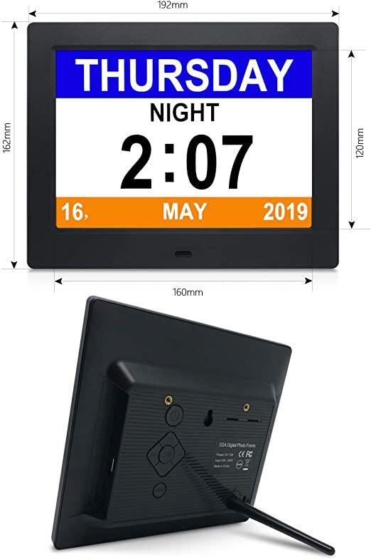 SSA [2019 Newest Version] Dementia Clock,Digital Day Calendar Alarm ...