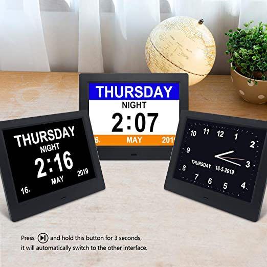 SSA [2019 Newest Version] Dementia Clock,Digital Day Calendar Alarm ...