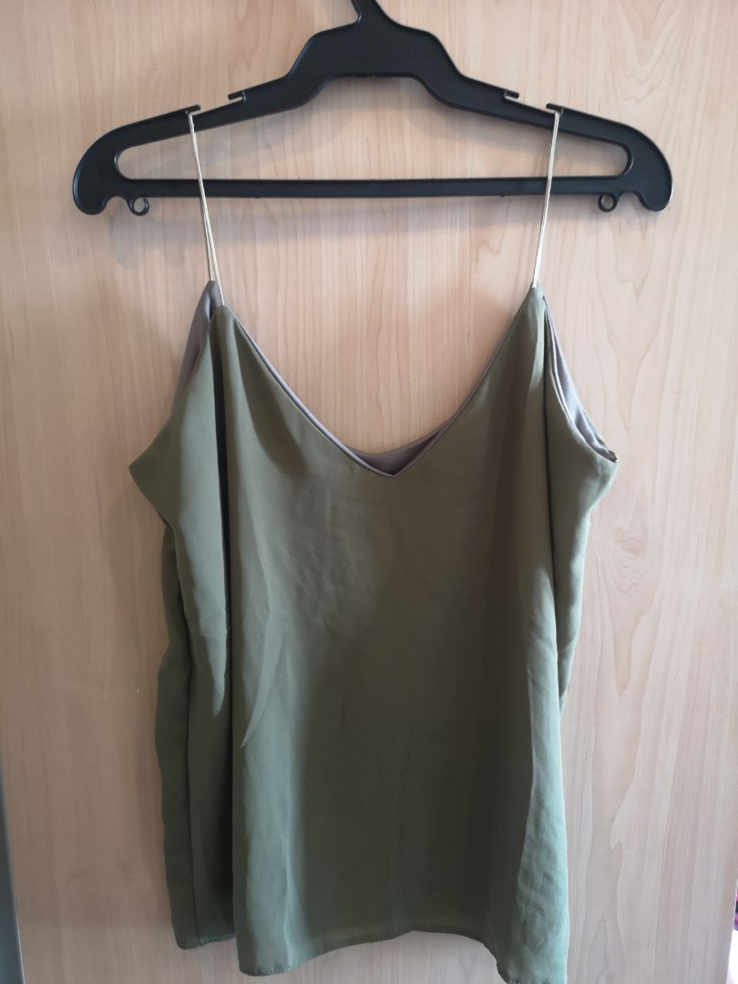 Vintage green thin strap top, Women's Fashion, Tops, Others Tops on ...