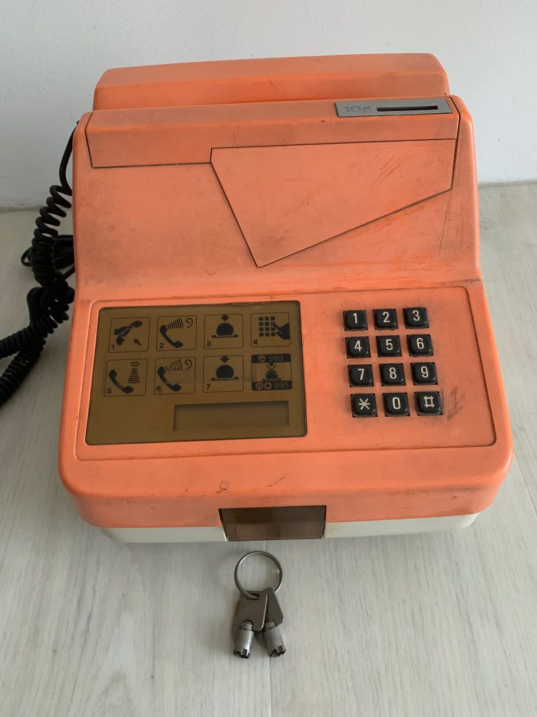 Vintage/Old Orange Telephone (Public Payphone 10Cents), Hobbies & Toys ...