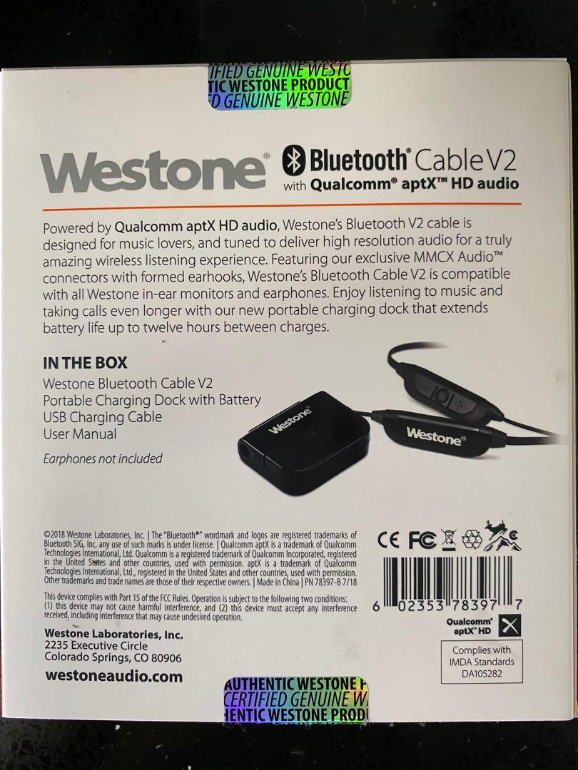 Westone bluetooth V2 cable, Audio, Portable Audio Accessories on Carousell