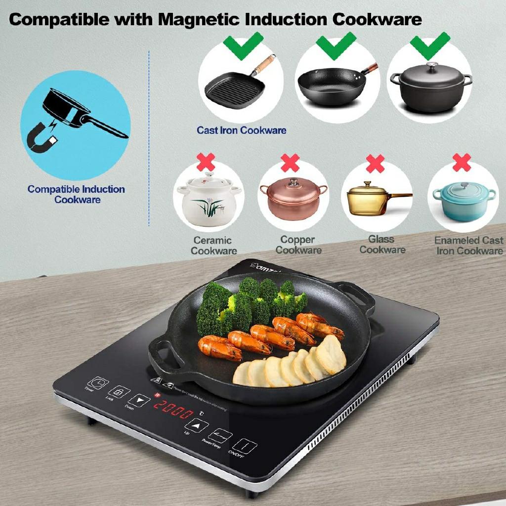 AMZCHEF Induction Hob, Single Induction Cooker with Ultra-thin Body ...