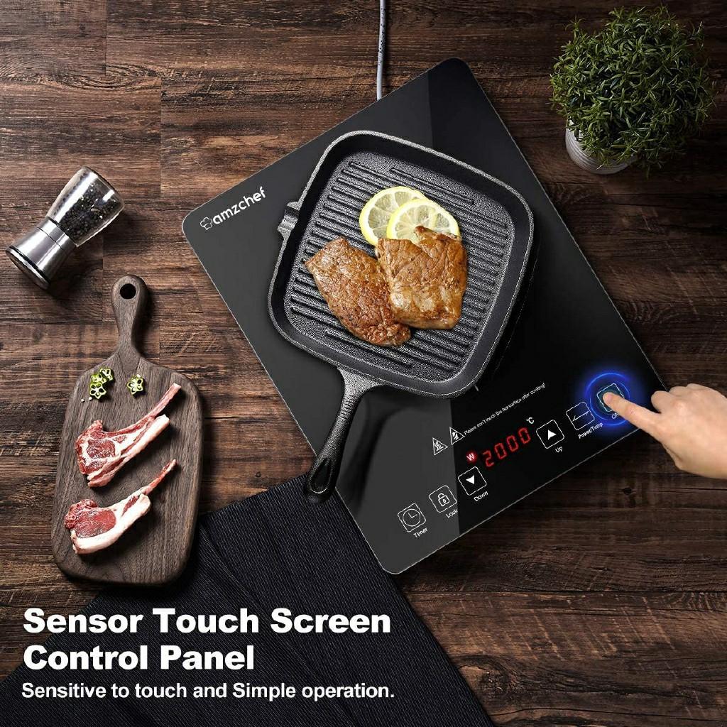 AMZCHEF Induction Hob, Single Induction Cooker with Ultra-thin Body ...