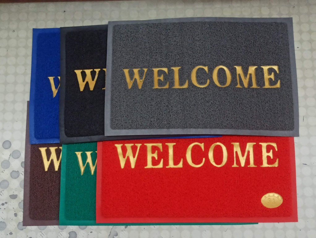 Brand New Coloured "Welcome" Floor Mat, Furniture & Home Living, Home ...
