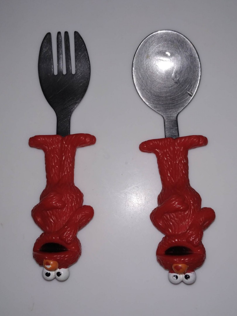 Elmo Sesami Street & Bob the Builder Fork, Spoon & Chopsticks Utensil ...