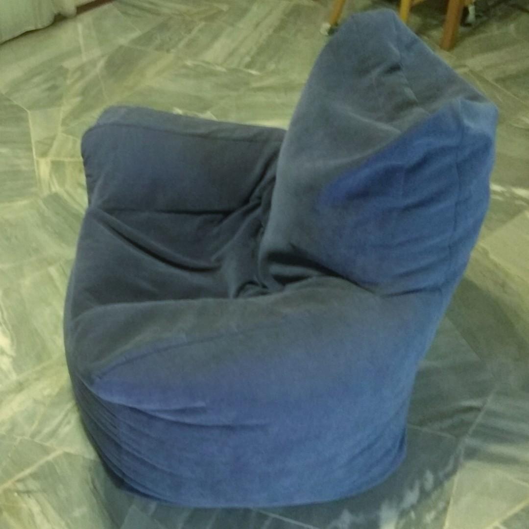 Fabric Bean Bag jenis kain, Furniture & Home Living, Outdoor Furniture on Carousell