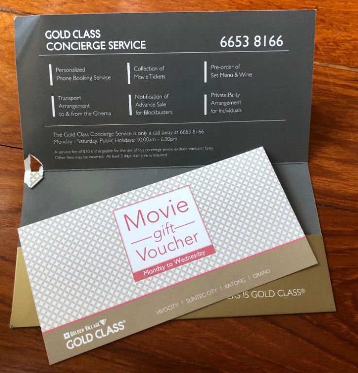 GV GOLD CLASS MOVIE GIFT VOUCHERS, Tickets & Vouchers, Vouchers on ...