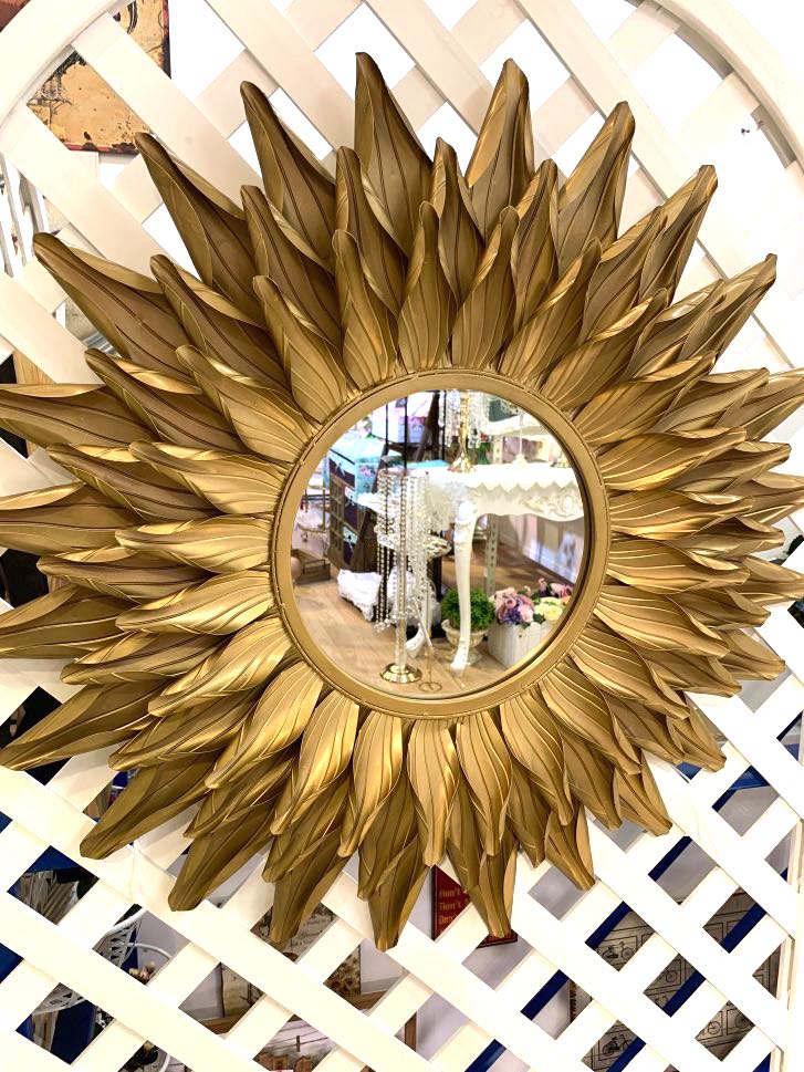 Large petal sunflower gold mirror 3D, Furniture & Home Living, Home ...