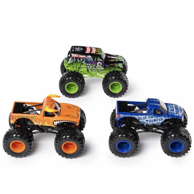 Monster Jam, Ground Shaker 3 Pack (Grave Digger, El Toro Loco and Blue ...