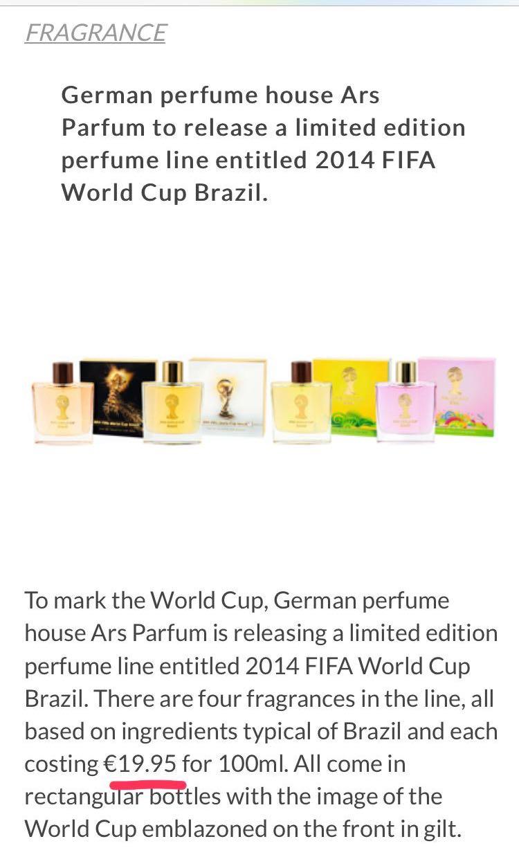 Perfume for Men - FIFA World Cup Limited Edition, Beauty & Personal ...