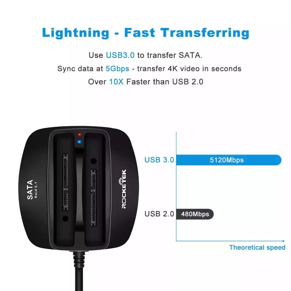 Rocketek 2 Hard Drive USB 3.0 to SATA Adapter, Electronics, Computer ...