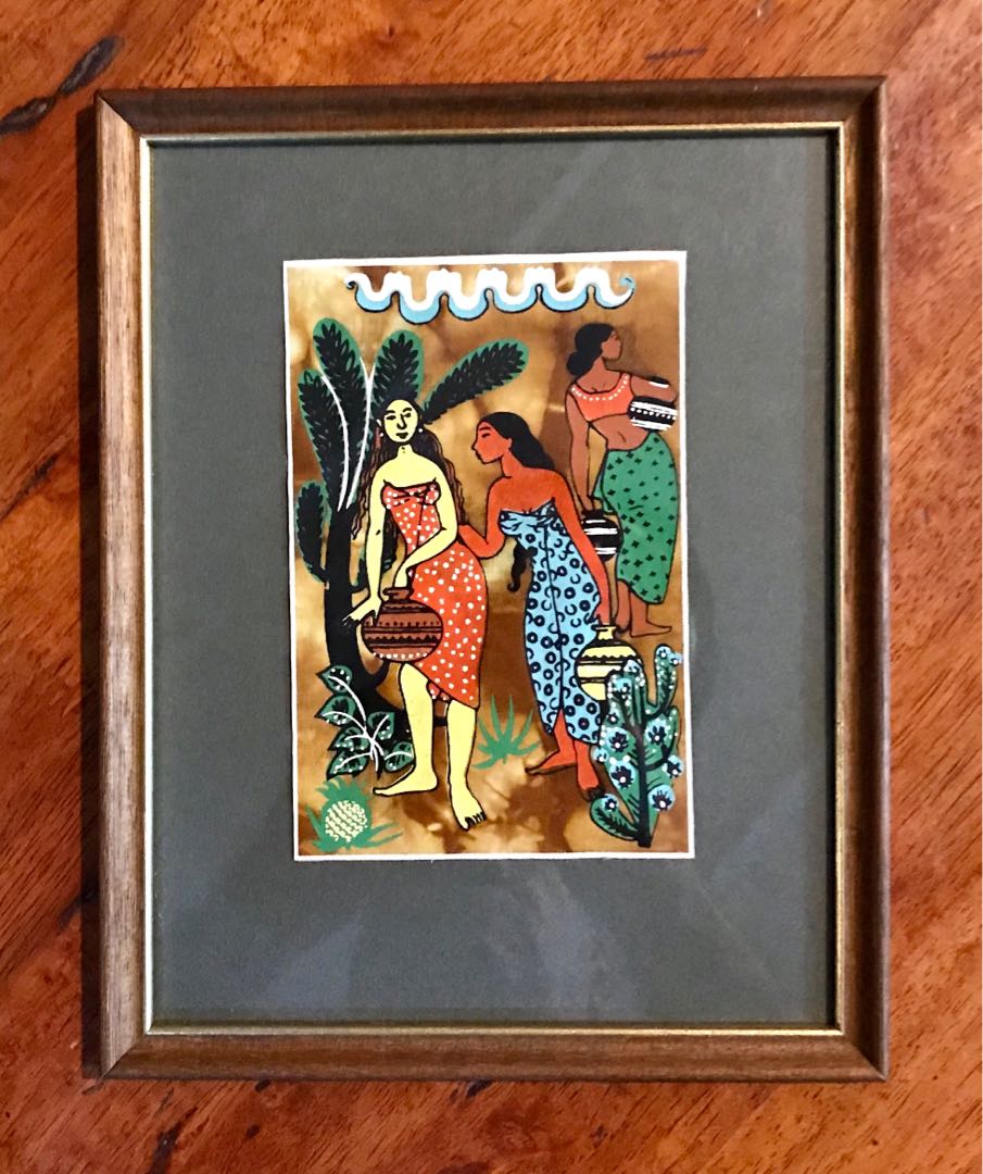 Vintage Batik Silk Screen Print 25x20 cms, Furniture & Home Living ...