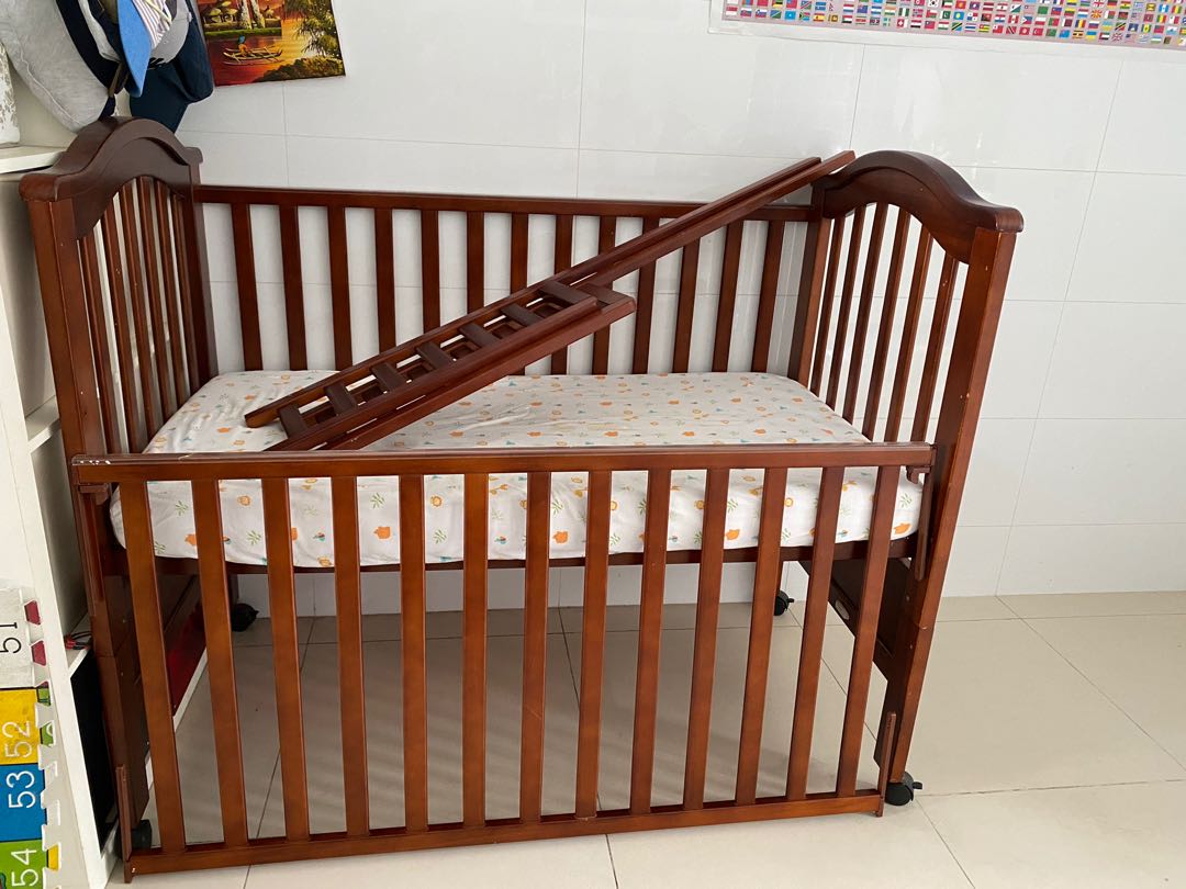 Australia pine wood 4-in-1 Convertible Baby Cot, Babies & Kids, Baby ...