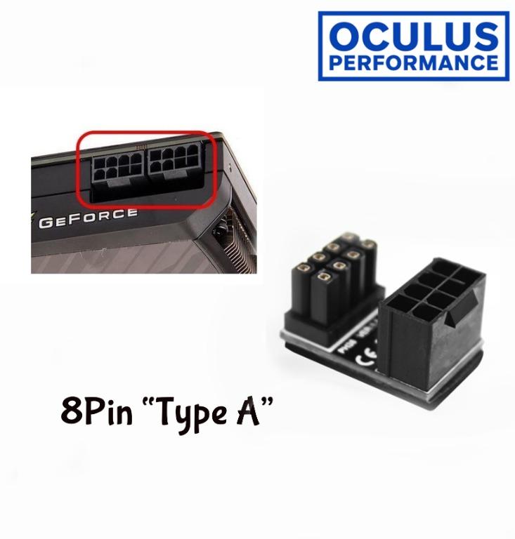 Atx 8pin Male 180 Degree Angled To 8pin Female Power Adapter For Gpu
