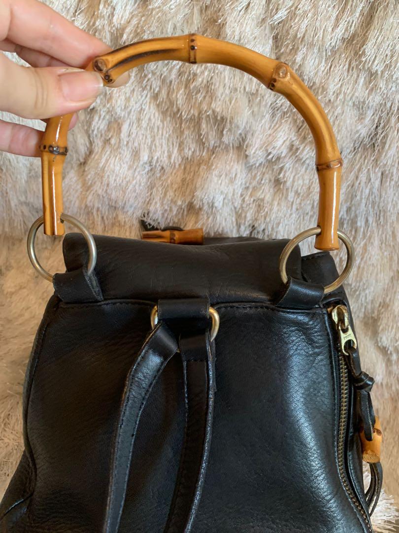Backpack with bamboo handle, Women's Fashion, Bags & Wallets, Backpacks ...