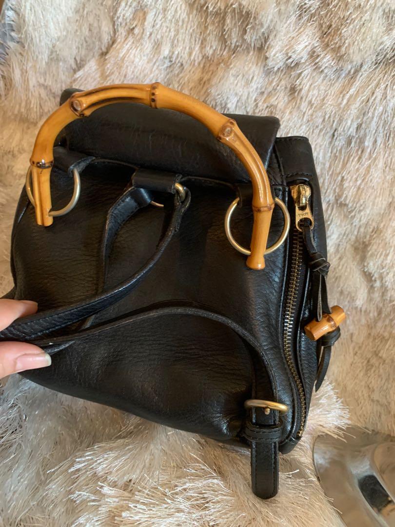 Backpack with bamboo handle, Women's Fashion, Bags & Wallets, Backpacks ...