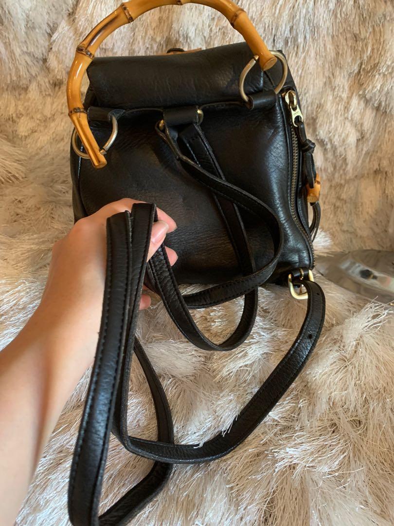 Backpack with bamboo handle, Women's Fashion, Bags & Wallets, Backpacks ...