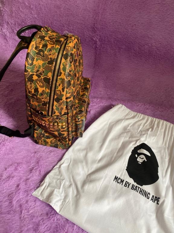 Bape x MCM Backpack, Luxury, Bags & Wallets, Backpacks on Carousell