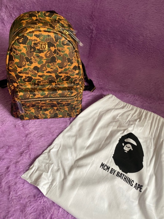 Bape x MCM Backpack, Luxury, Bags & Wallets, Backpacks on Carousell
