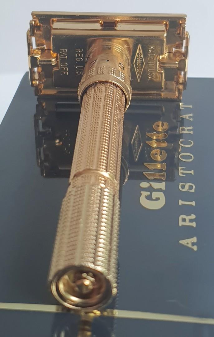 Gillette Aristocrat Gold Plated Adjustable (1964) J-4 Razor Set, Health ...