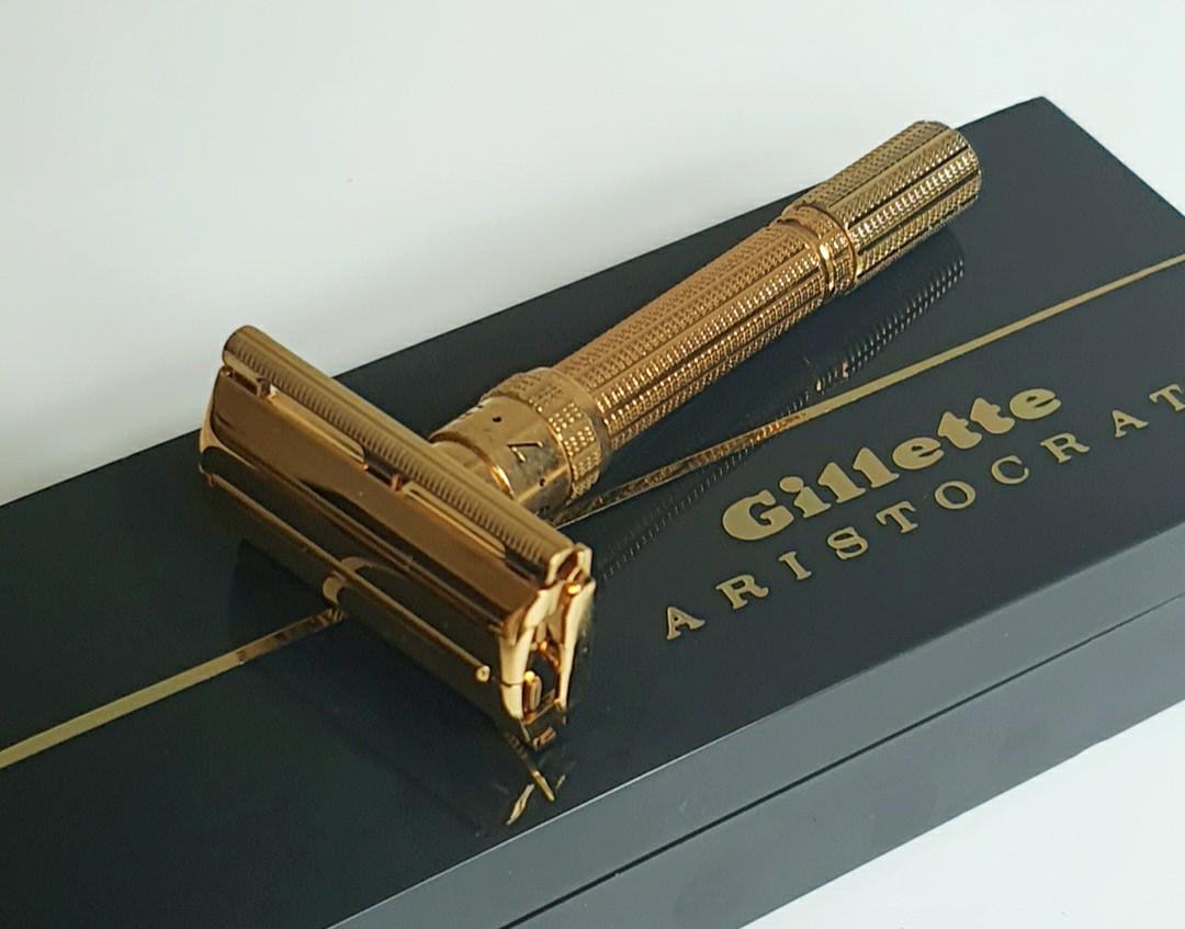Gillette Aristocrat Gold Plated Adjustable (1964) J-4 Razor Set, Health ...
