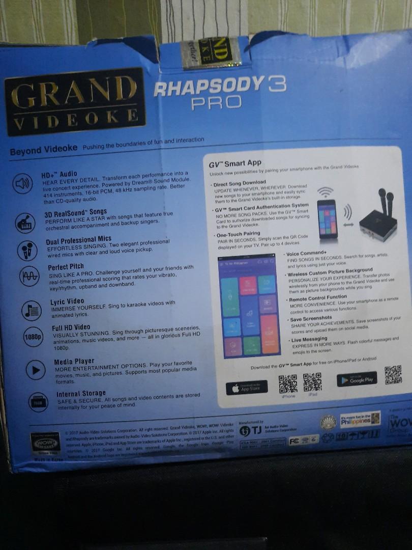 GRAND VIDEOKE RHAPSODY 3 PRO PLUS, Audio, Other Audio Equipment on ...