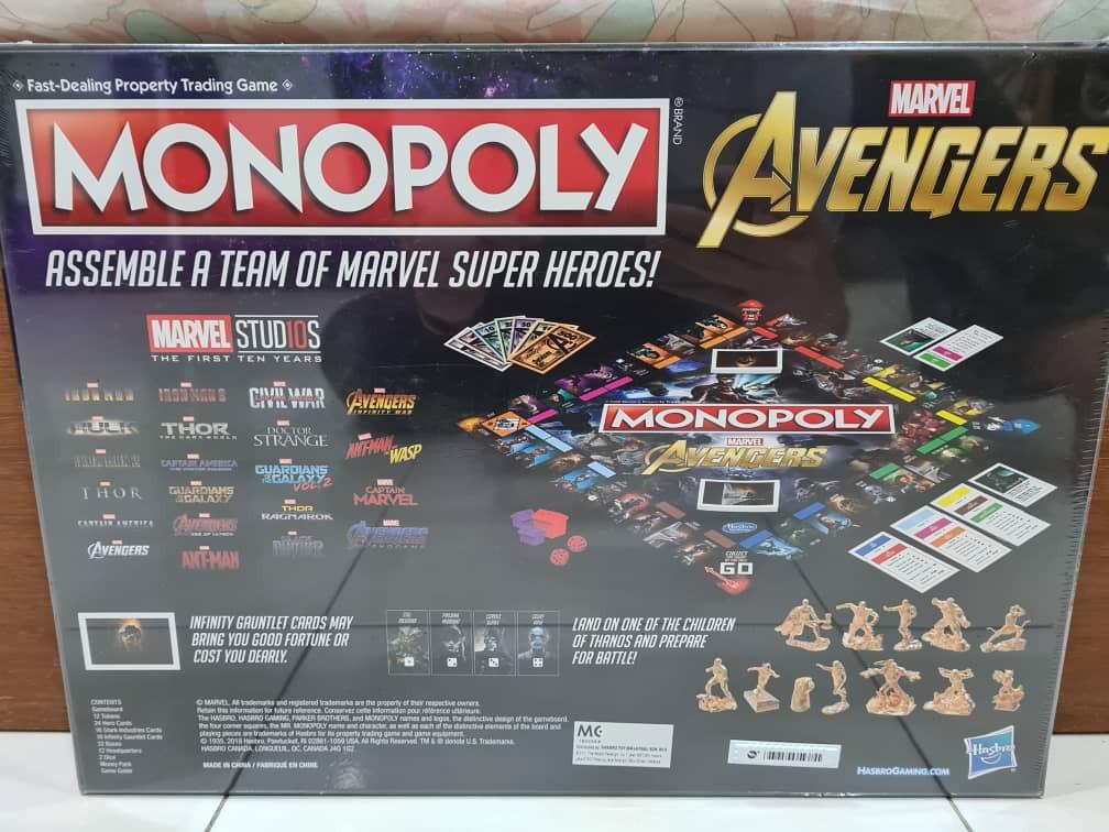 Hasbro Marvel Monopoly Avengers Edition (READYSTOCK), Hobbies & Toys ...