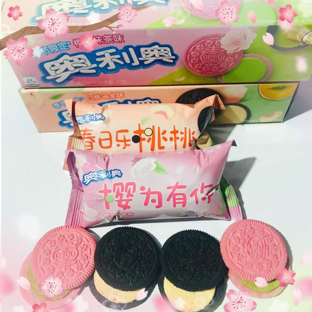 *instock* new flavour* Sakura matcha oreo and Peach Oolong oreo, Food ...