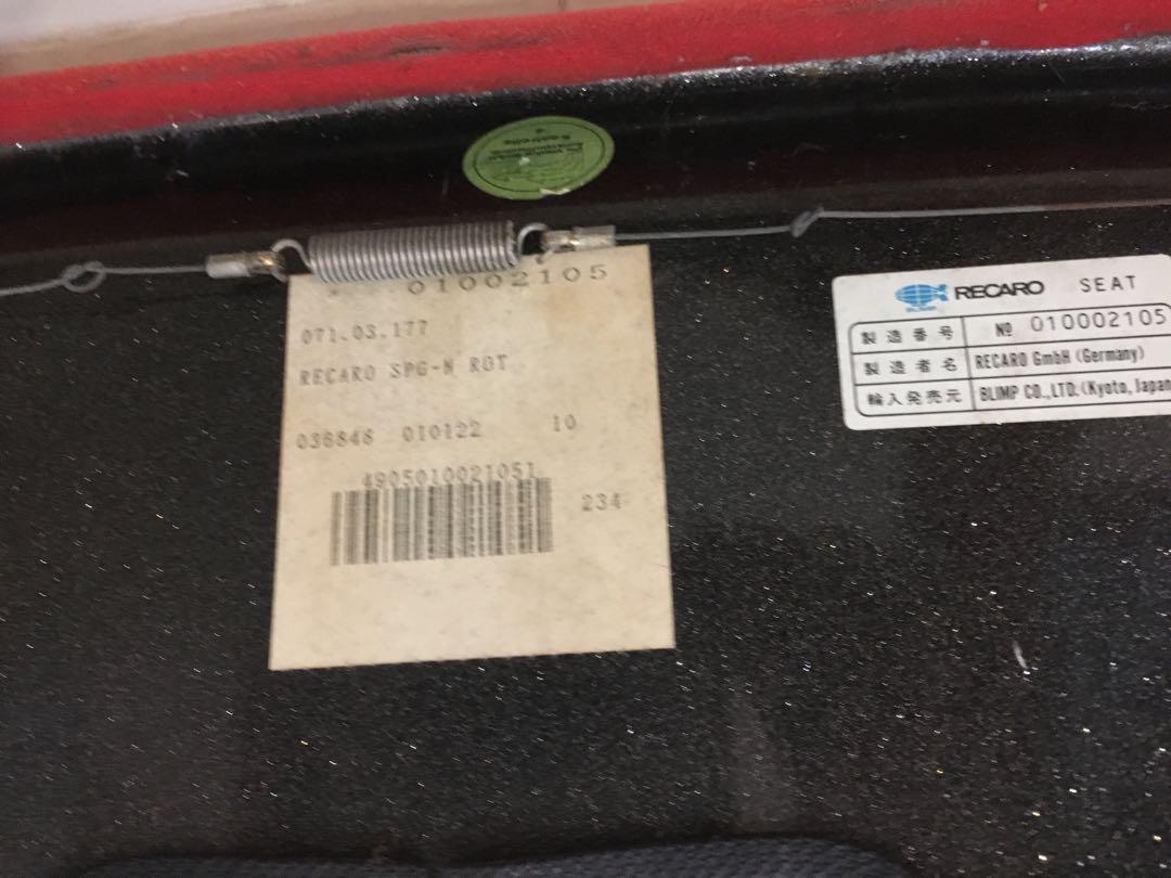 Original Recaro Spg Seat (only selling the one on the right), Car ...