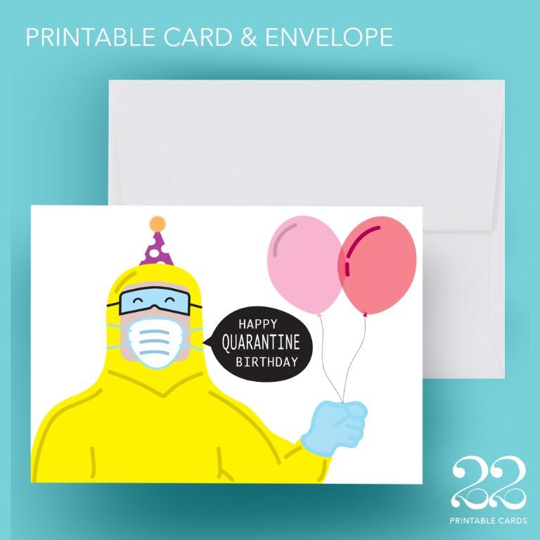 Pandemic Quarantine Birthday Printable Greeting Card | Printable cards ...