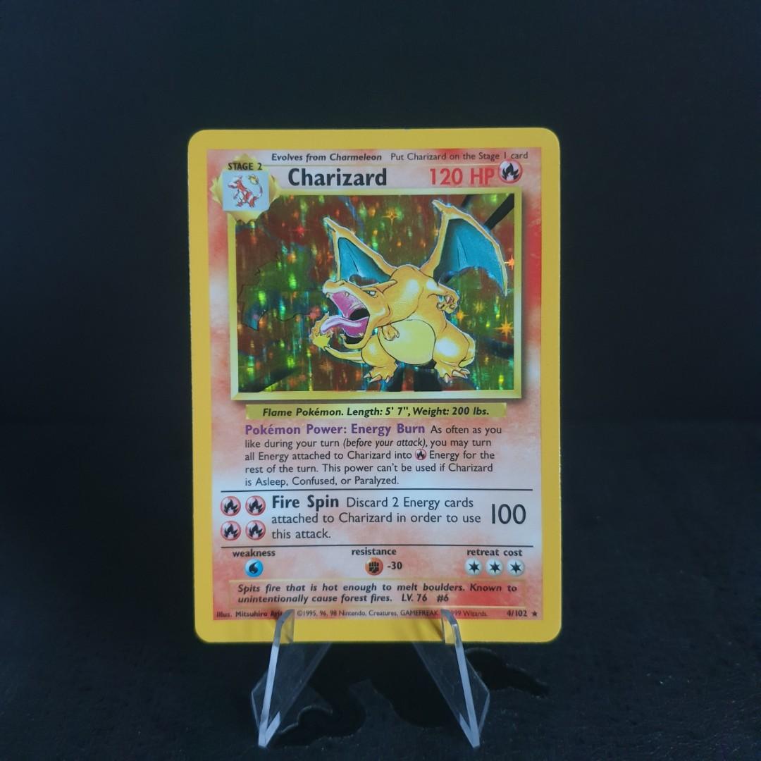 Pokemon Card Charizard Base Set Holobleed Variant, Hobbies & Toys, Toys ...