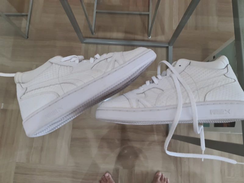 Puma men’s white high cut sneakers, Men's Fashion, Footwear, Sneakers ...