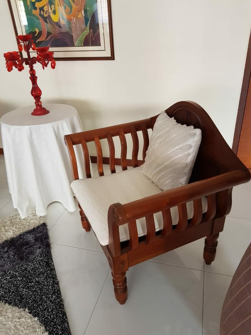 Solid Wood Balinese Style Chair, Furniture & Home Living, Furniture ...