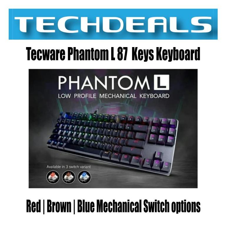 Tecware Phantom L 87 Keys Low Profile RGB Mechanical Keyboard | Red ...
