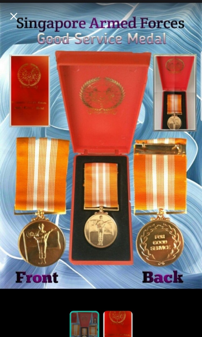 Vintage gold medal singapore armed forces good service medal, Hobbies ...