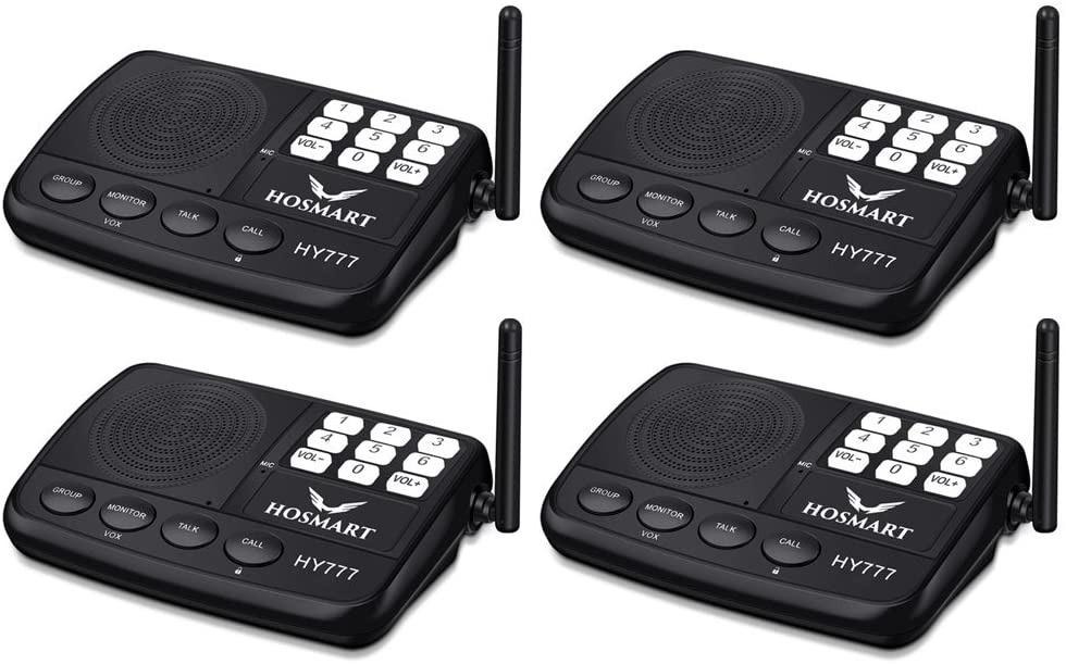 Wireless Intercom System Hosmart 1/2 Mile Long Range 7-Channel Security ...
