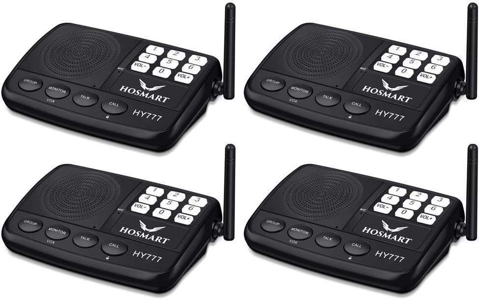 Wireless Intercom System Hosmart 1/2 Mile Long Range 7-Channel Security ...