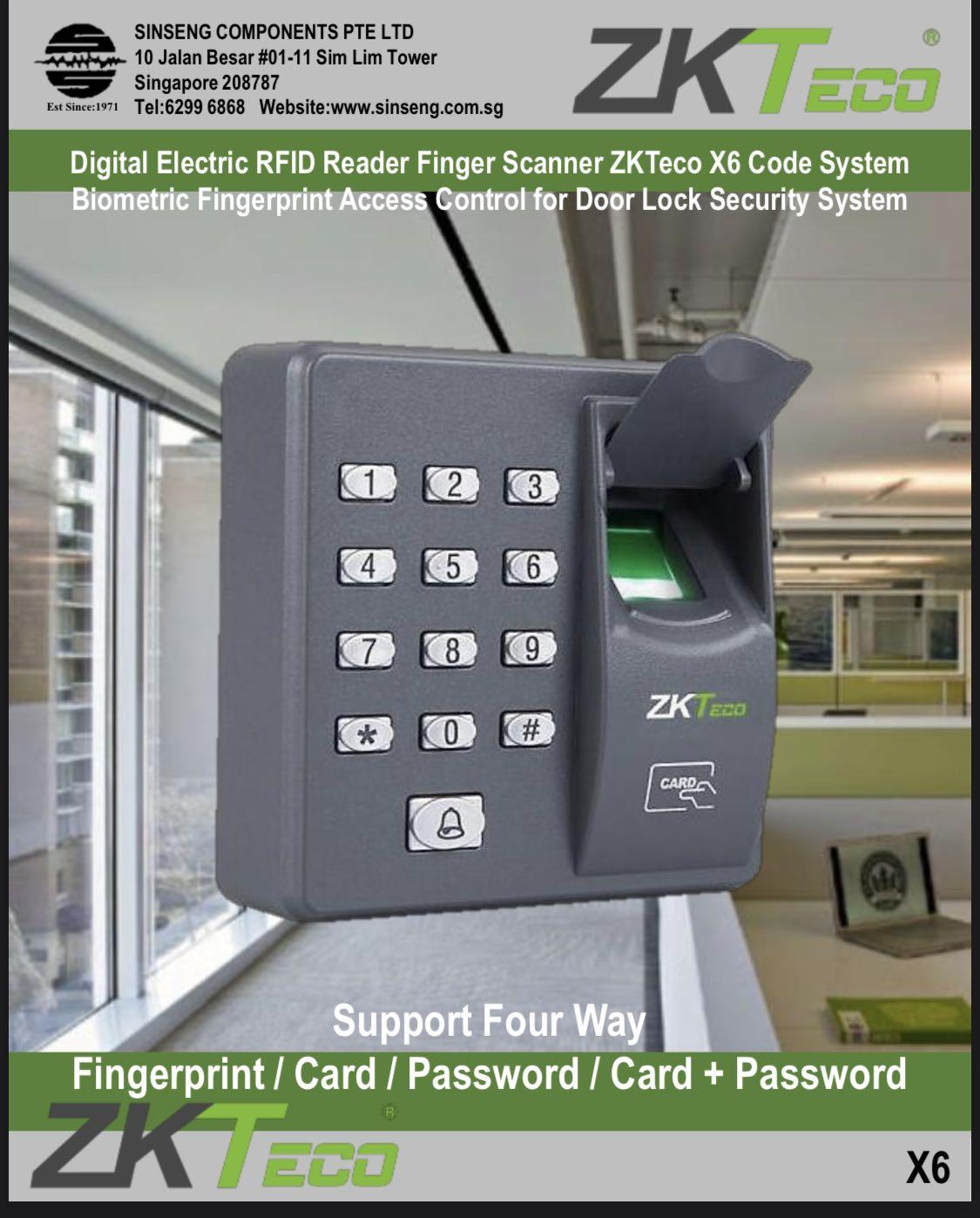 ZKTECO Door Access Series , Biometric Fingerprint Reader Lock, Card ...