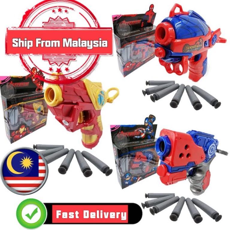 Avengers Ironman Captain America Spiderman Soft Bullet Toy Gun Neft ...