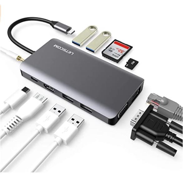 [BNIB] LETSCOM (LC-USBC008-SL) 6-in-1 USB C Hub, USB C Adapter With 4K ...