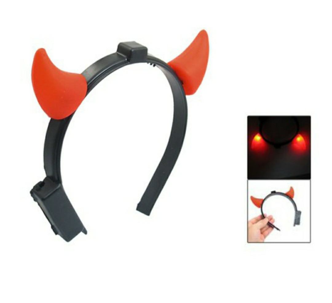Costume LED Light Devil Horns Headband, Everything Else on Carousell