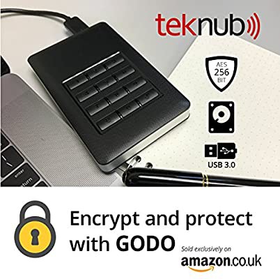 Encrypted Portable External Hard Drive - Teknub Godo 500GB USB 3.0 ...