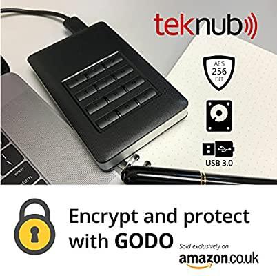 Encrypted Portable External Hard Drive - Teknub Godo 500GB USB 3.0 ...