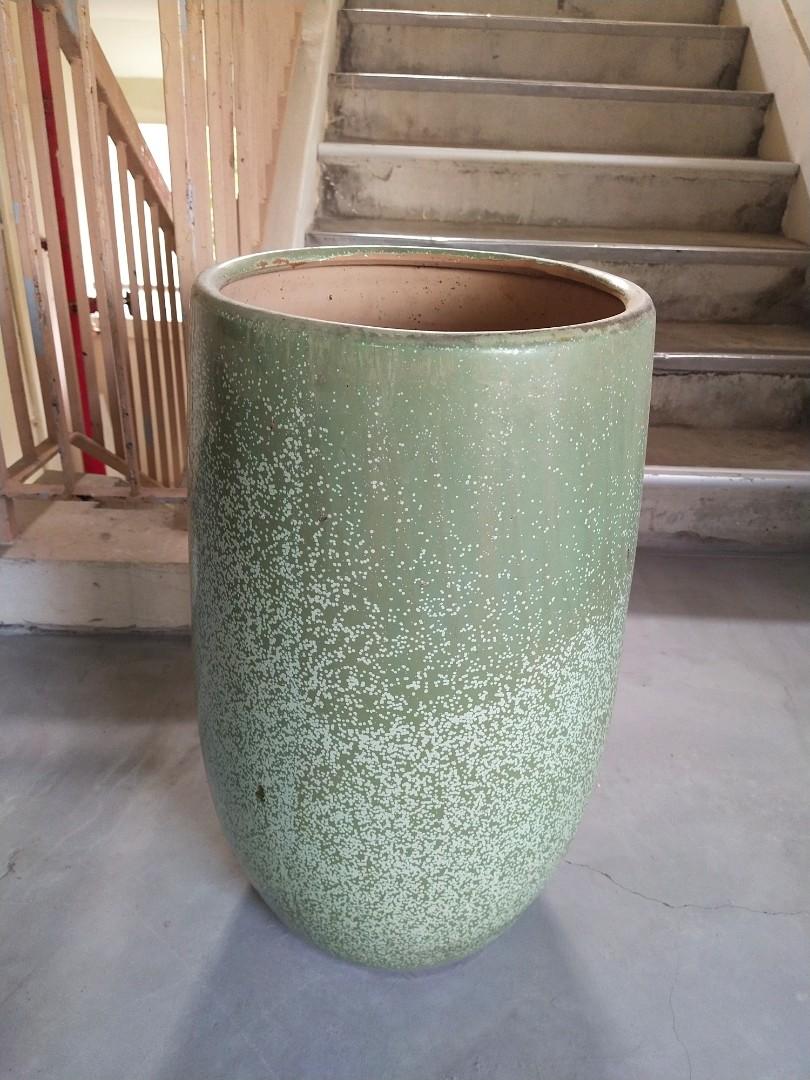 Green flower pot 60cm height 34cm circumference, Furniture & Home ...