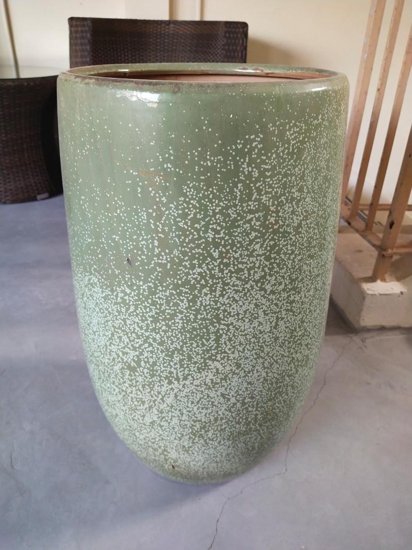 Green flower pot 60cm height 34cm circumference, Furniture & Home ...