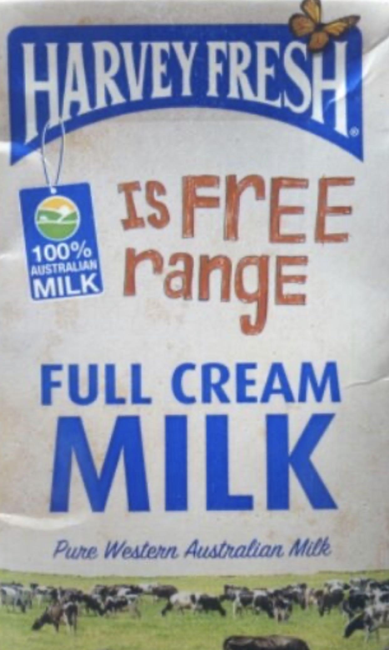 Harvey Fresh Full Cream Milk Free Range/ Low Fat Milk, Food & Drinks ...