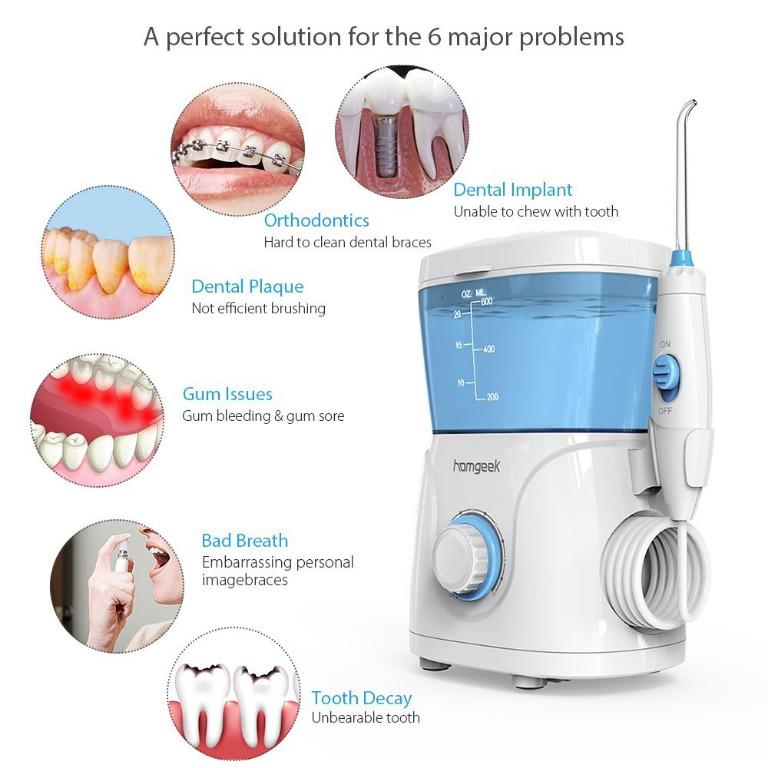 Homgeek Upgrade Water Flosser,Oral Irrigator,Water Pick,Dental Water ...