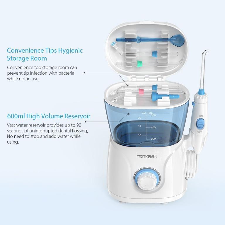 Homgeek Upgrade Water Flosser,Oral Irrigator,Water Pick,Dental Water ...