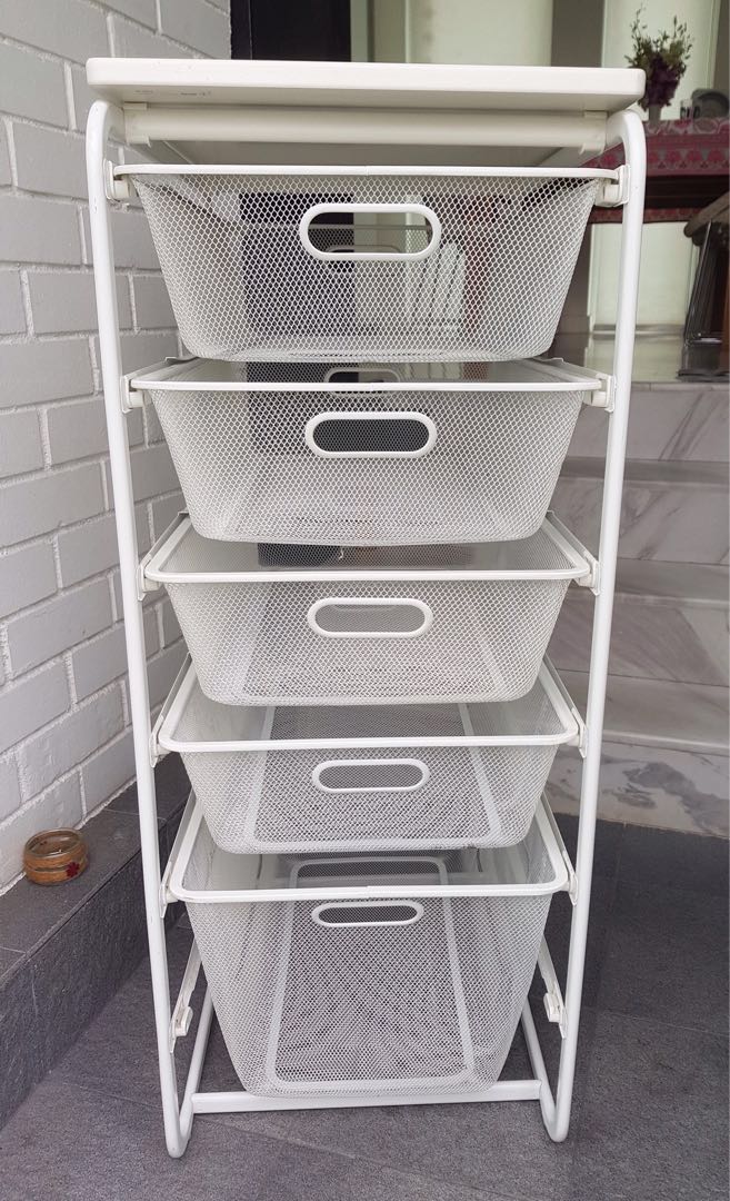 Ikea ALGOT frame with 5 wire mesh baskets, Furniture & Home Living ...